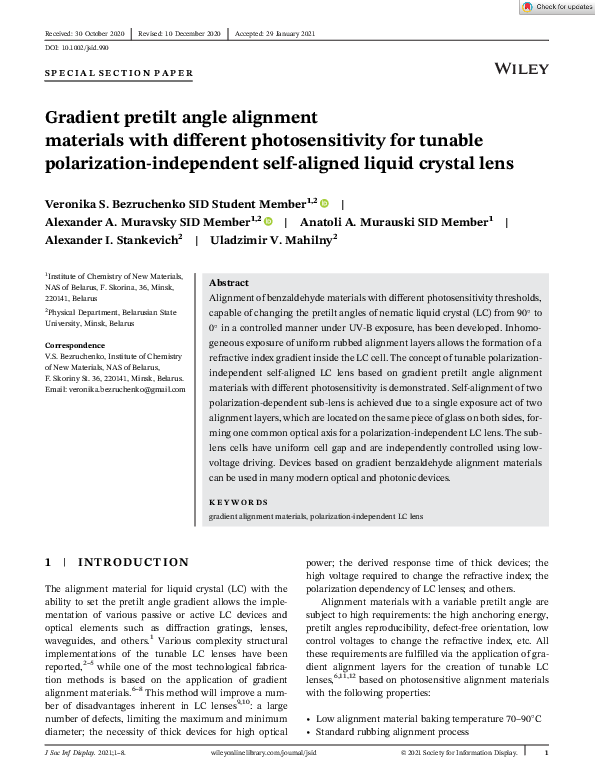 (PDF) Gradient pretilt angle alignment materials with different ...