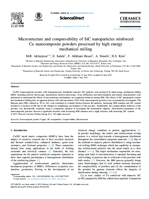 (PDF) Microstructure and compressibility of SiC nanoparticles ...
