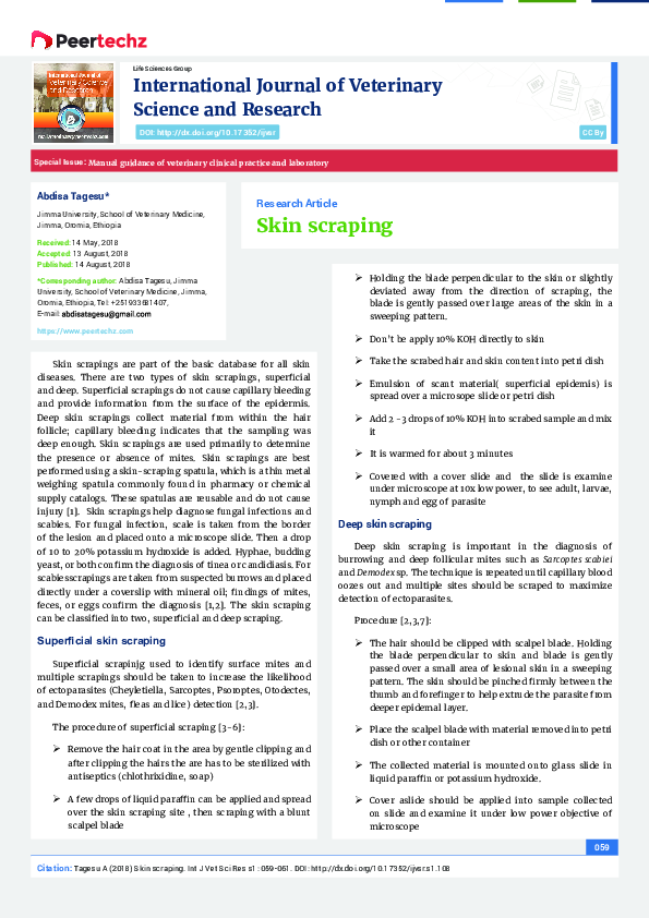 (PDF) Skin scraping (PDF) Skin scraping