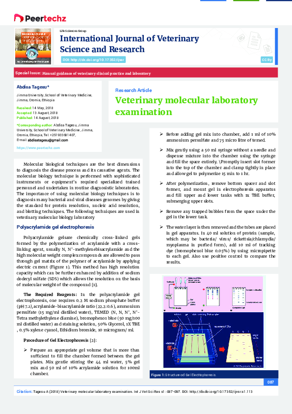 (PDF) Veterinary molecular laboratory examination
