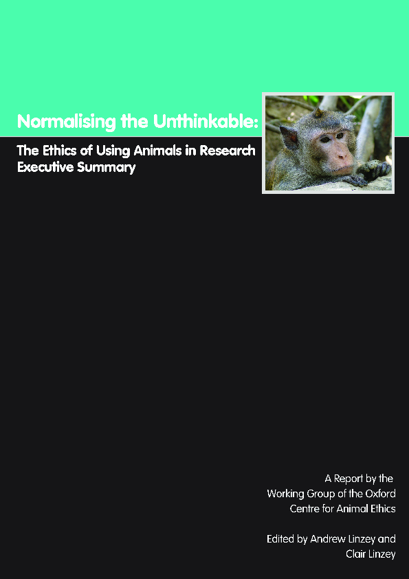 (PDF) Normalising the unthinkable: the ethics of using animals in research