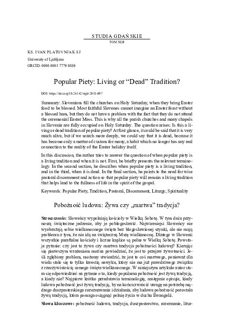 (PDF) Popular Piety: Living or (PDF) Popular Piety: Living or