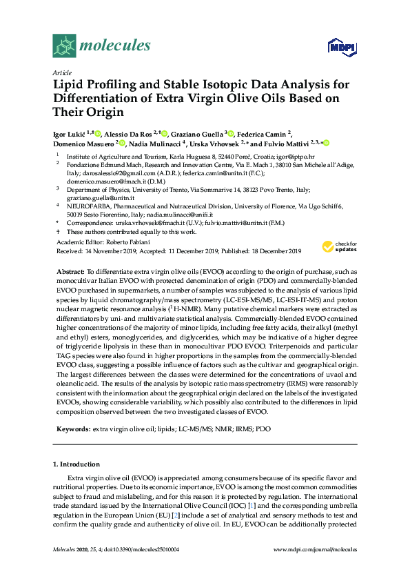 (PDF) Lipid Profiling and Stable Isotopic Data Analysis for ...