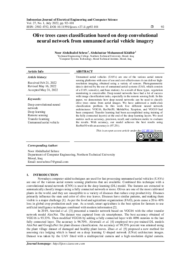 Pdf Olive Trees Cases Classification Based On Deep Convolutional Neural Network From Unmanned