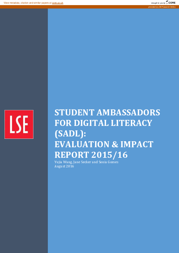 (PDF) Student ambassadors for digital literacy (SADL): evaluation ...