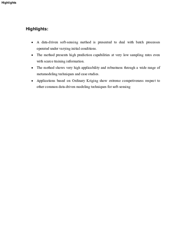 Pdf Data Driven Soft Sensors For Online Monitoring Of Batch Processes With Different Initial
