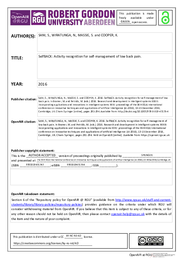 (PDF) SELFBACK—Activity Recognition for Self-management of Low Back ...