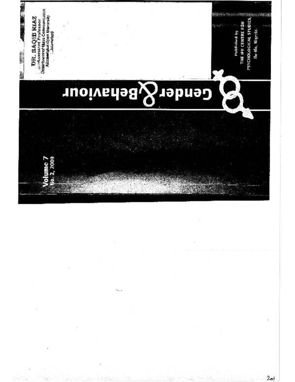 (PDF) Portrayal of Women in Pakistani Magazines