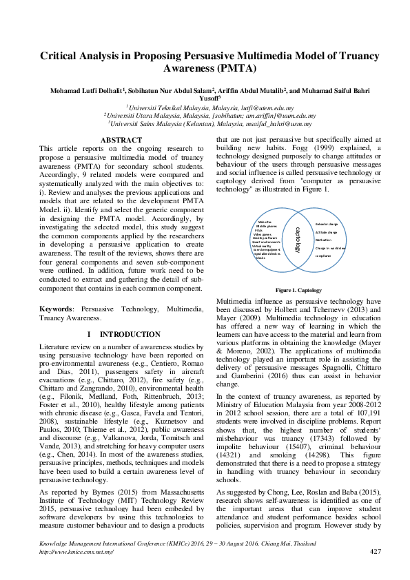 (PDF) Critical analysis in proposing persuasive multimedia model of ...