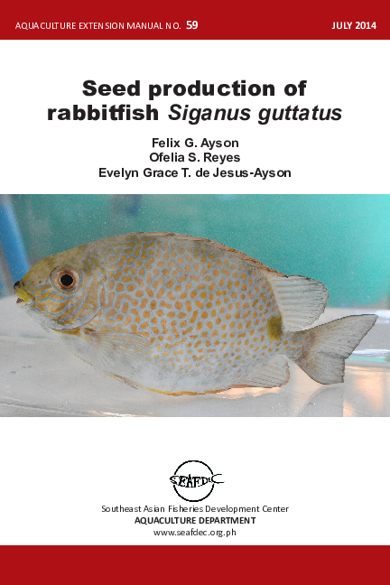 (PDF) Seed production of rabbitfish Siganus guttatus