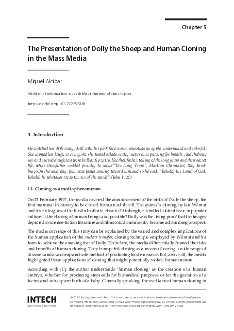 (PDF) The Presentation of Dolly the Sheep and Human Cloning in the Mass ...