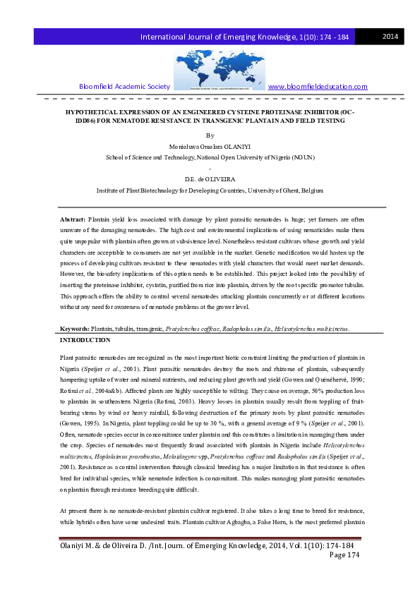 (PDF) Hypothetical Expression of an Engineered Cysteine Proteinase ...