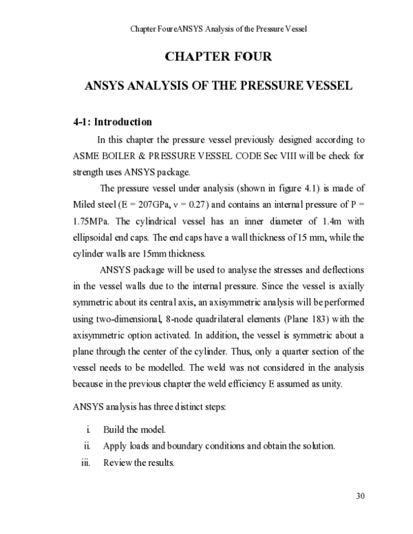 (PDF) ANSYS' analysis of pressure vessel
