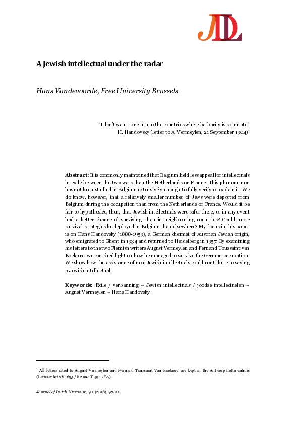 (PDF) A Jewish Intellectual under the Radar