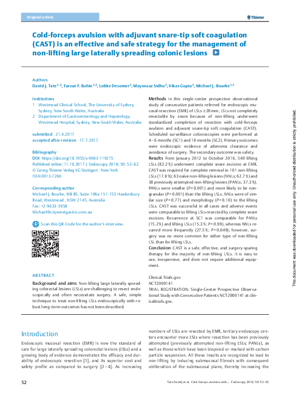 (PDF) Cold-forceps avulsion with adjuvant snare-tip soft coagulation ...