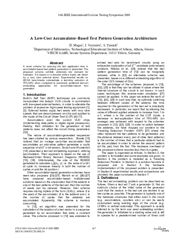 Pdf A Low Cost Accumulator Based Test Pattern Generation Architecture