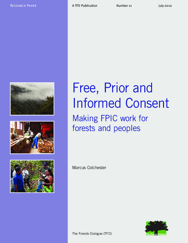 (PDF) Free, Prior and Informed Consent Making FPIC work for forests and ...
