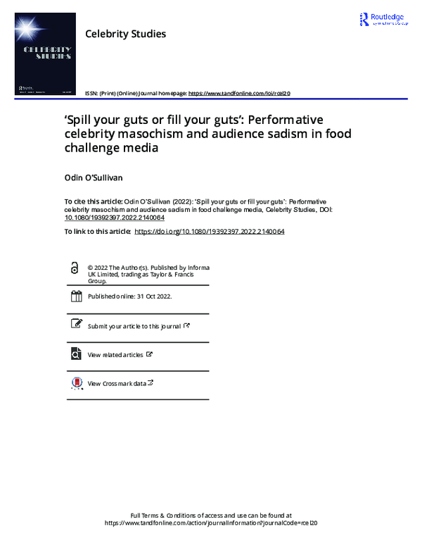 (PDF) 'Spill your guts or fill your guts': Performative celebrity ...