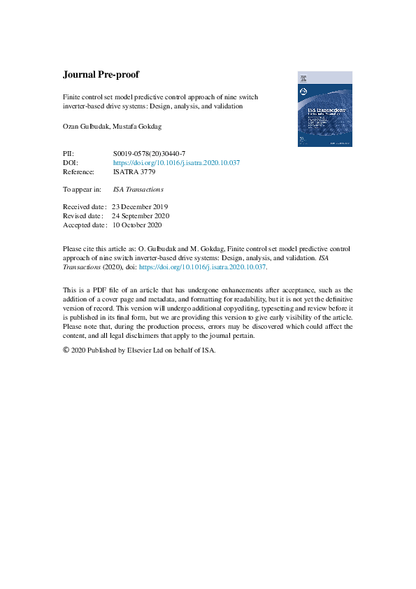 Pdf Finite Control Set Model Predictive Control Applied To Multicell Rectifiers
