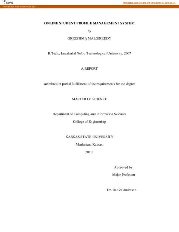 (PDF) Online student profile management system
