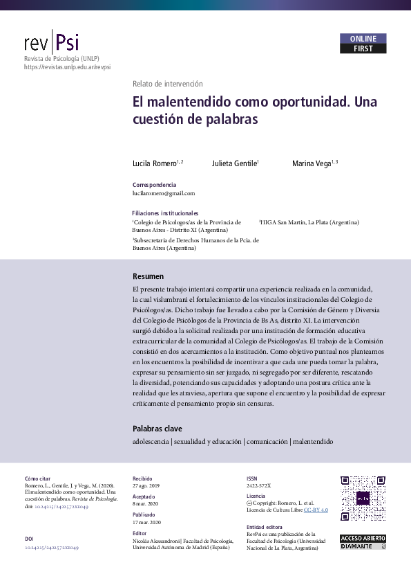 (PDF) El malentendido como oportunidad. Una cuestión de palabras