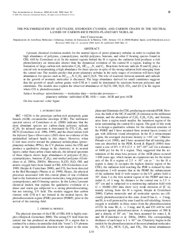 (PDF) The Polymerization of Acetylene, Hydrogen Cyanide, and Carbon ...