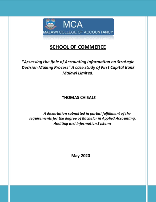 (PDF) THE ROLE OF ACCOUNTING INFORMATION ON STRATEGIC DECISION MAKING ...