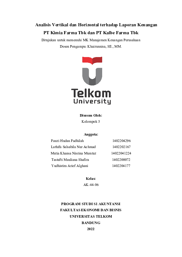 (DOC) Analisis Vertikal Horizontal dan Rasio Keuangan terhadap Laporan ...