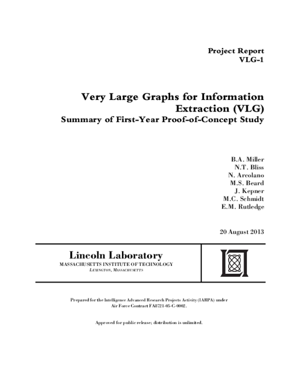 (PDF) Very Large Graphs for Information Extraction (VLG). Summary of First-Year Proof-of-Concept ...