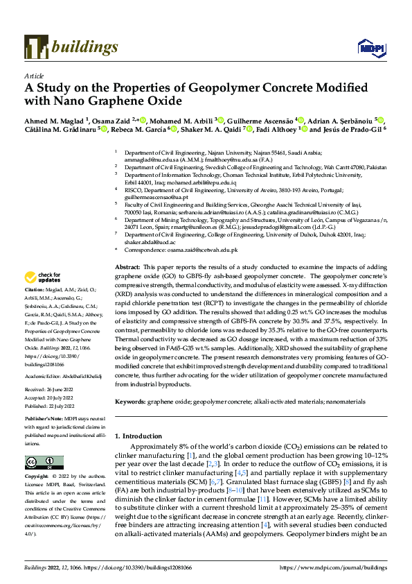 (PDF) A Study on the Properties of Geopolymer Concrete Modified with ...