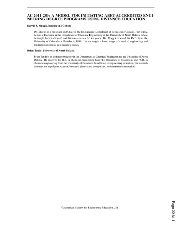 (PDF) A Model for Initiating ABET-Accredited Engineering Degree ...