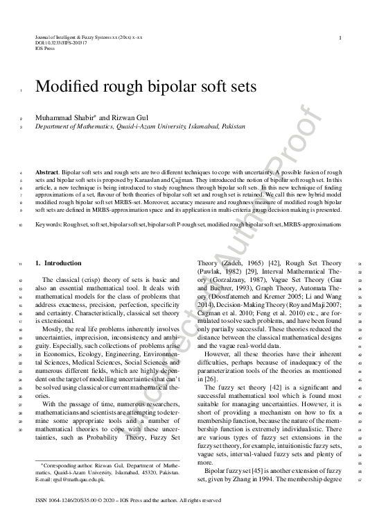 (PDF) Modified rough bipolar soft sets