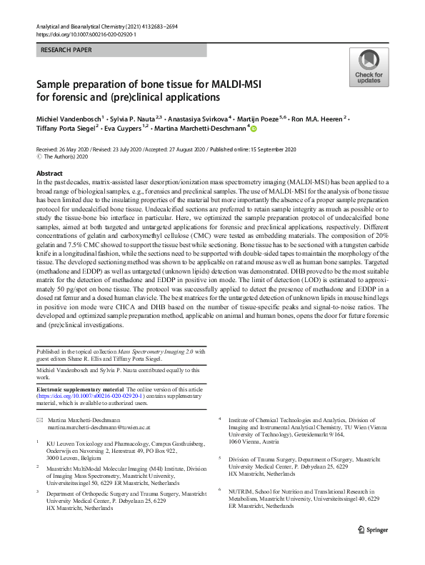 (PDF) Sample preparation of bone tissue for MALDI-MSI for forensic and ...