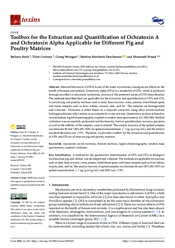 (PDF) Toolbox for the Extraction and Quantification of Ochratoxin A and Ochratoxin Alpha ...