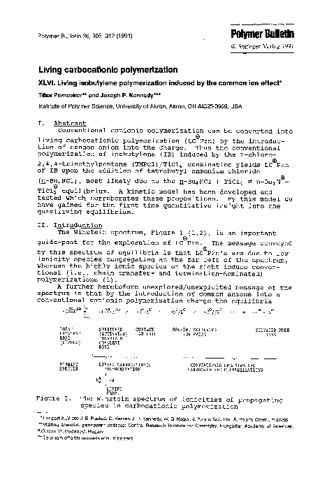 (PDF) Living carbocationic polymerization
