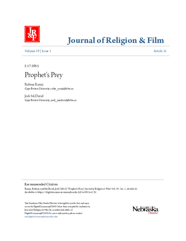 (PDF) Prophet's Prey