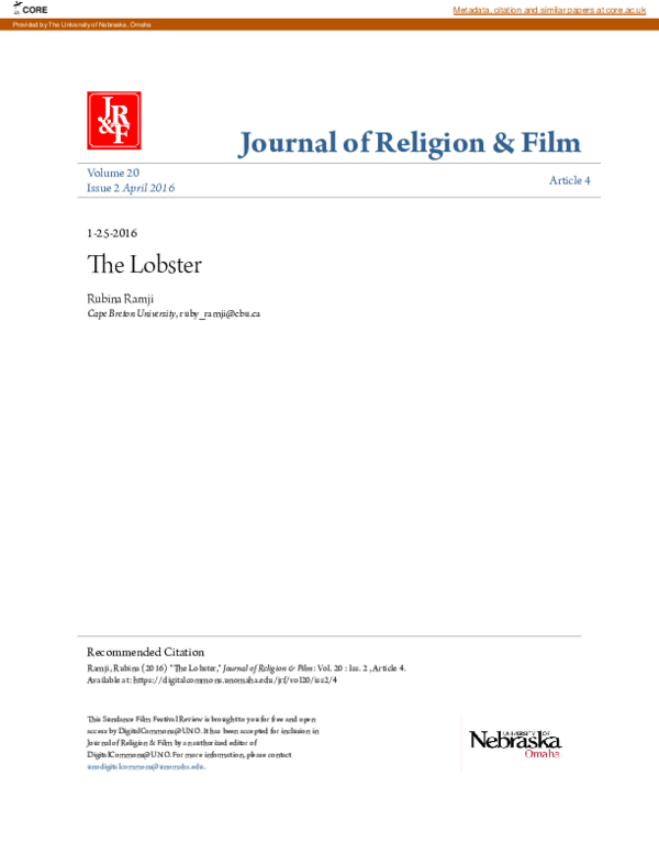 (PDF) The Lobster