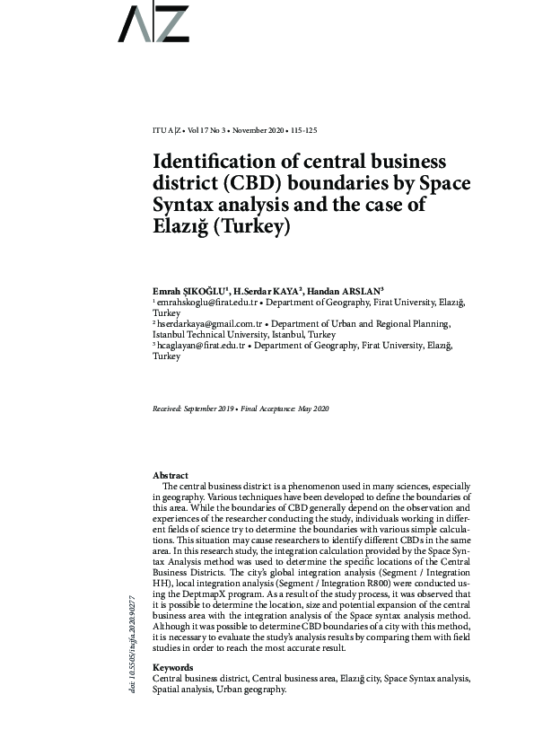 (PDF) Identification of central business district (CBD) boundaries by ...