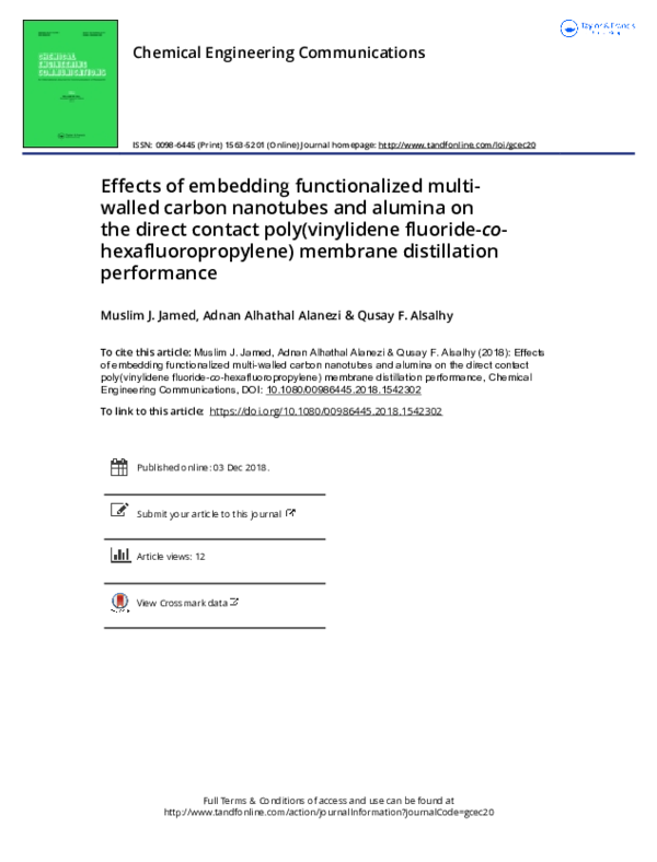 (PDF) Effects of embedding functionalized multi-walled carbon nanotubes and alumina on the ...