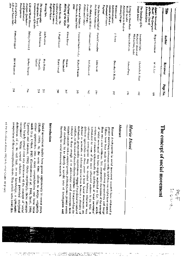 (PDF) The Concept of Social Movement