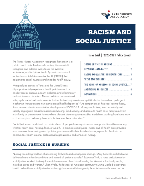 (PDF) Racism and Social Justice