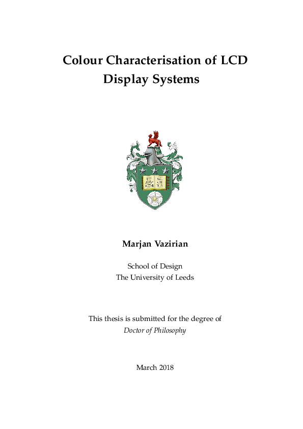 (PDF) Colour characterisation of LCD display systems