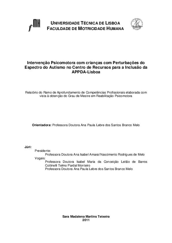 (PDF) Intervenção psicomotora com crianças com perturbações do espectro ...