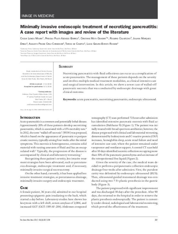 (PDF) Minimally invasive endoscopic treatment of necrotizing ...