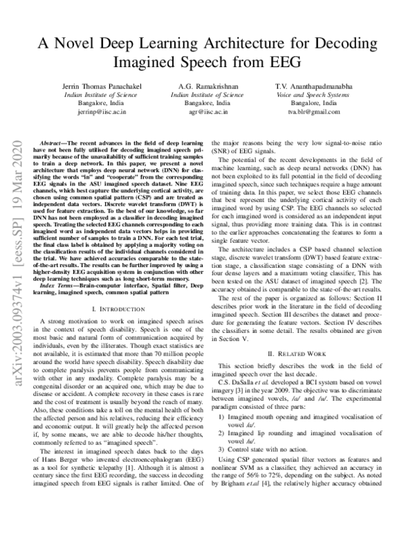 (PDF) A Novel Deep Learning Architecture for Decoding Imagined Speech ...