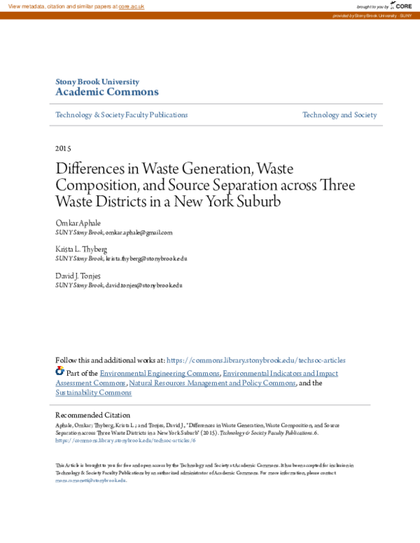 (PDF) Differences in waste generation, waste composition, and source ...