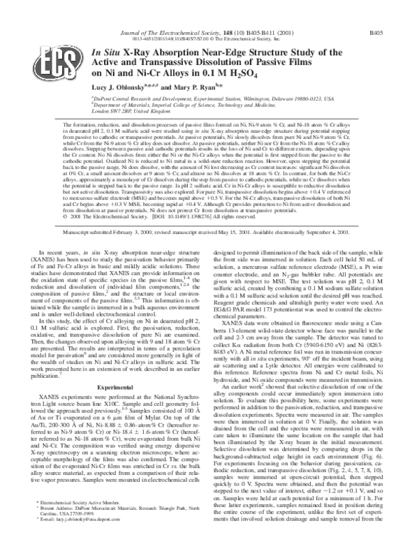 (PDF) In situ X-ray absorption near edge structure studies of ...