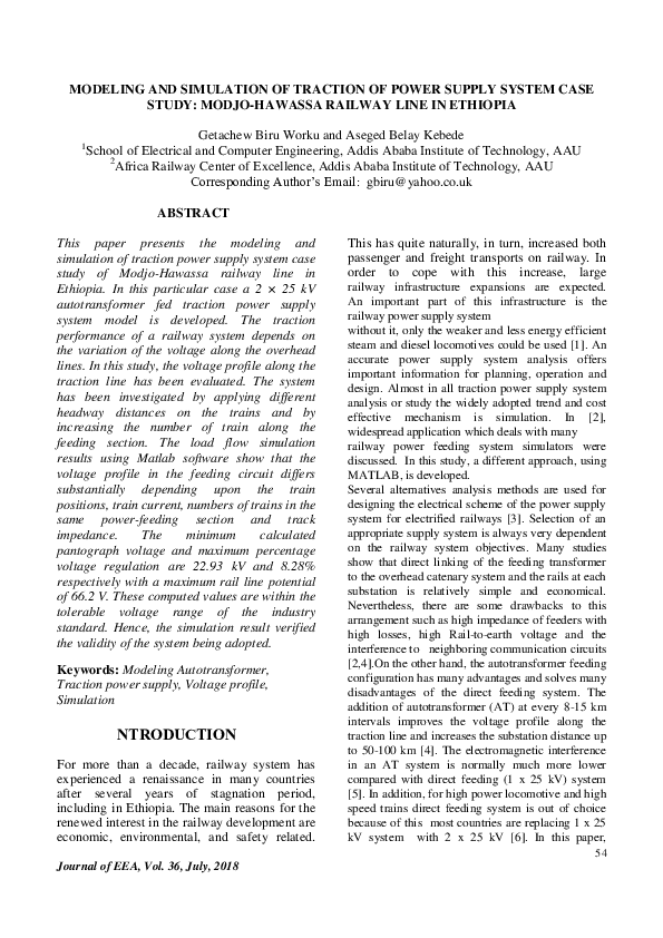 (PDF) Modeling and Simulation of Traction of Power Supply System Case ...