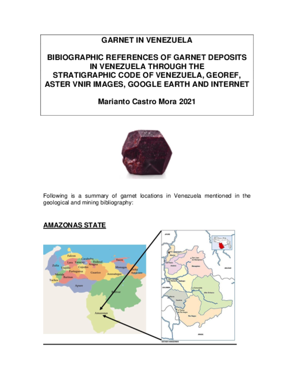 (PDF) GARNET IN VENEZUELA BIBIOGRAPHIC REFERENCES OF GARNET DEPOSITS IN ...