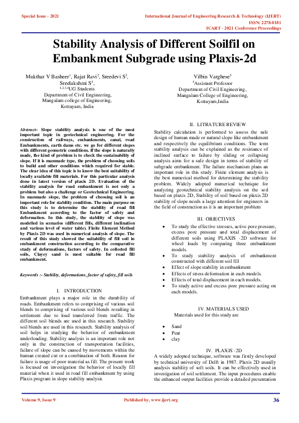(PDF) Stability Analysis of Different Soilfil on Embankment Subgrade ...